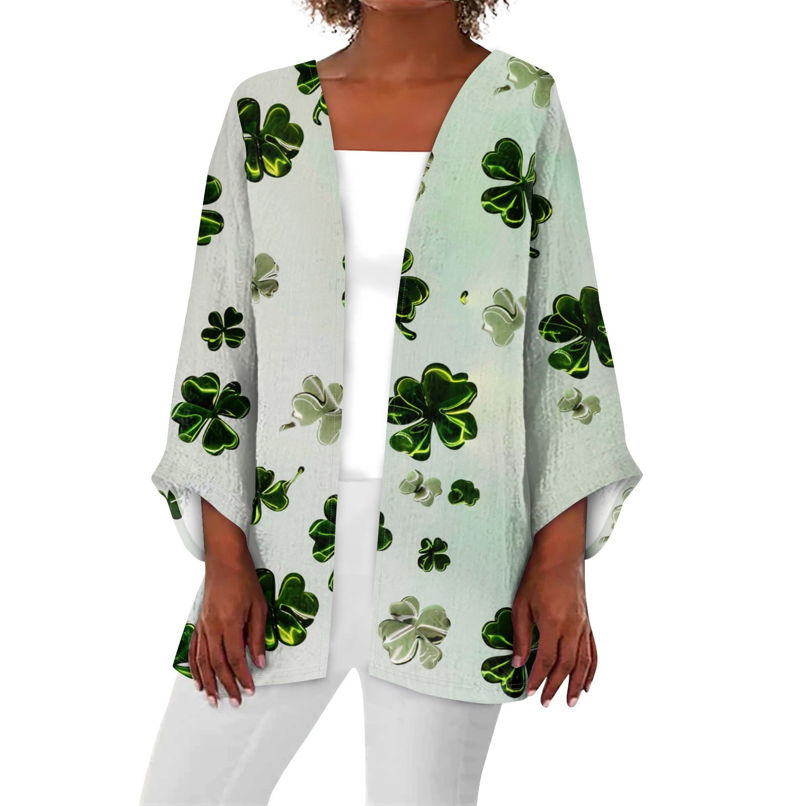 Biziza Shamrock Cover Ups St Patricks Day Women Cotton Linen 2025 Green ...