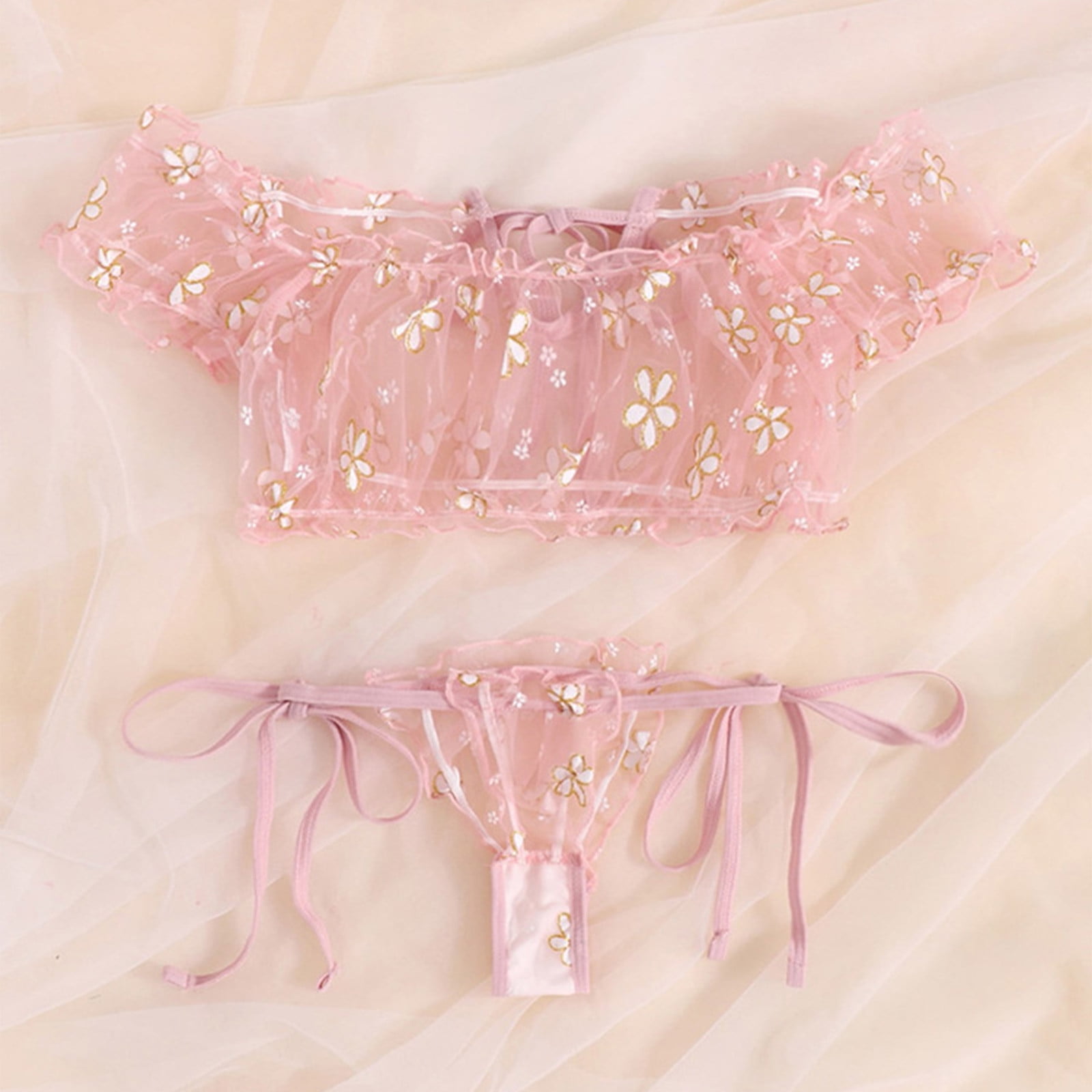 Biziza Sheer Bikini See Through Bikinis Bandeau Top Mini Brazilian