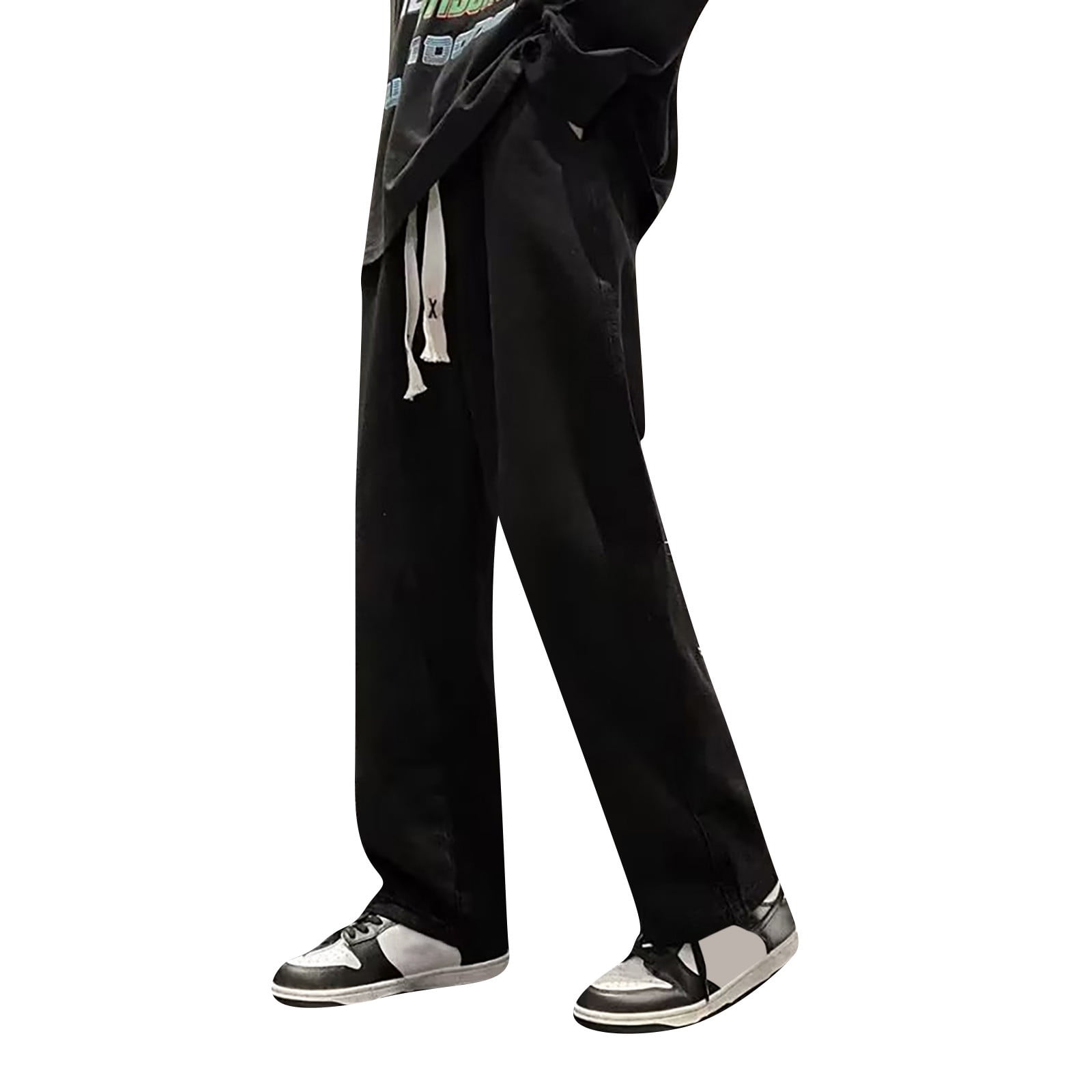 Biziza Straight Leg Jeans for Men Trendy Hiking Black Loose Workout ...