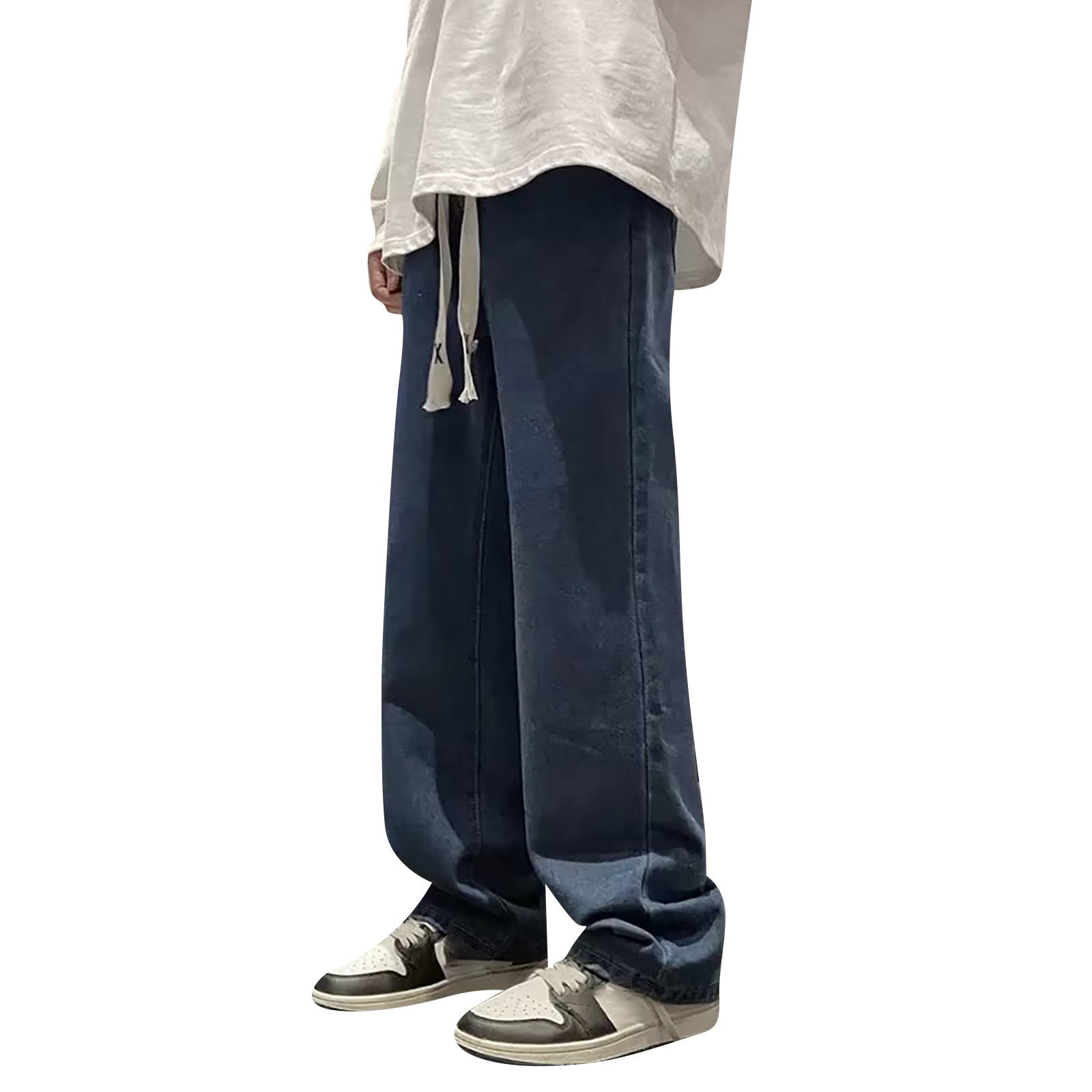 Biziza Straight Leg Jeans for Men Trendy Hiking Blue Loose Workout ...