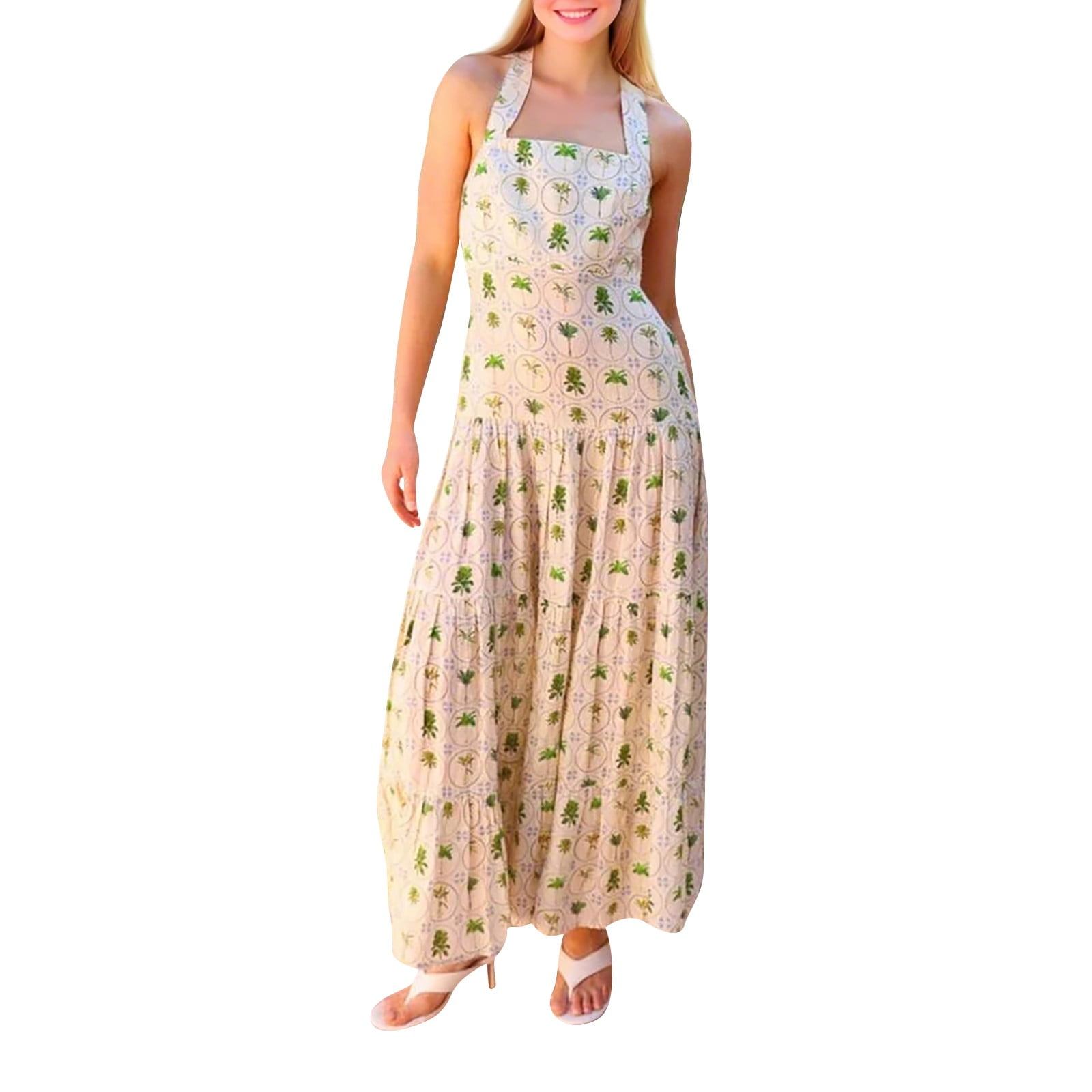 Biziza Summer Maxi Dress for Women White Spaghetti Strap Long Cocktail ...