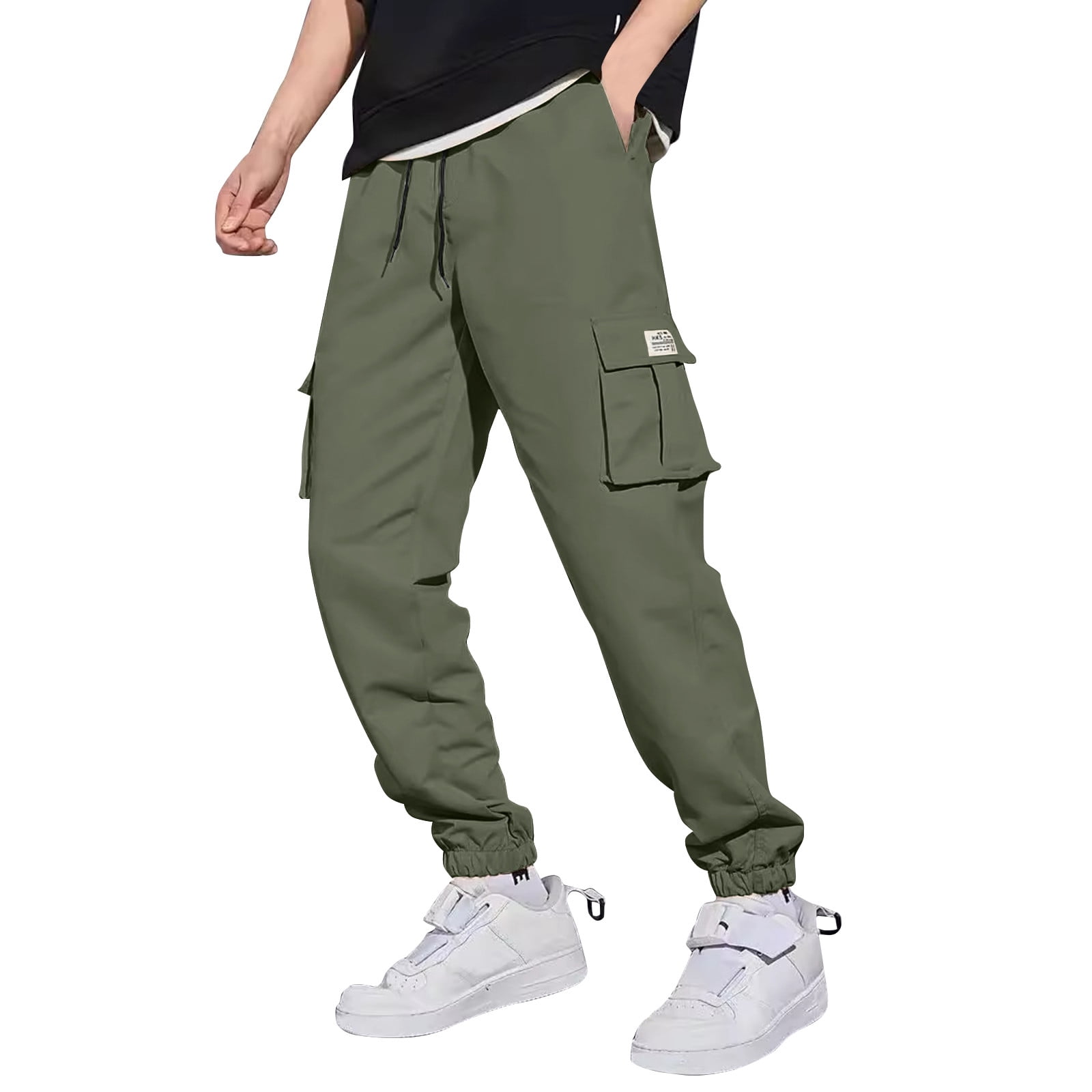 Biziza Trendy Cargo Pants for Men Green Loose Long 2025 2025 Cinch ...
