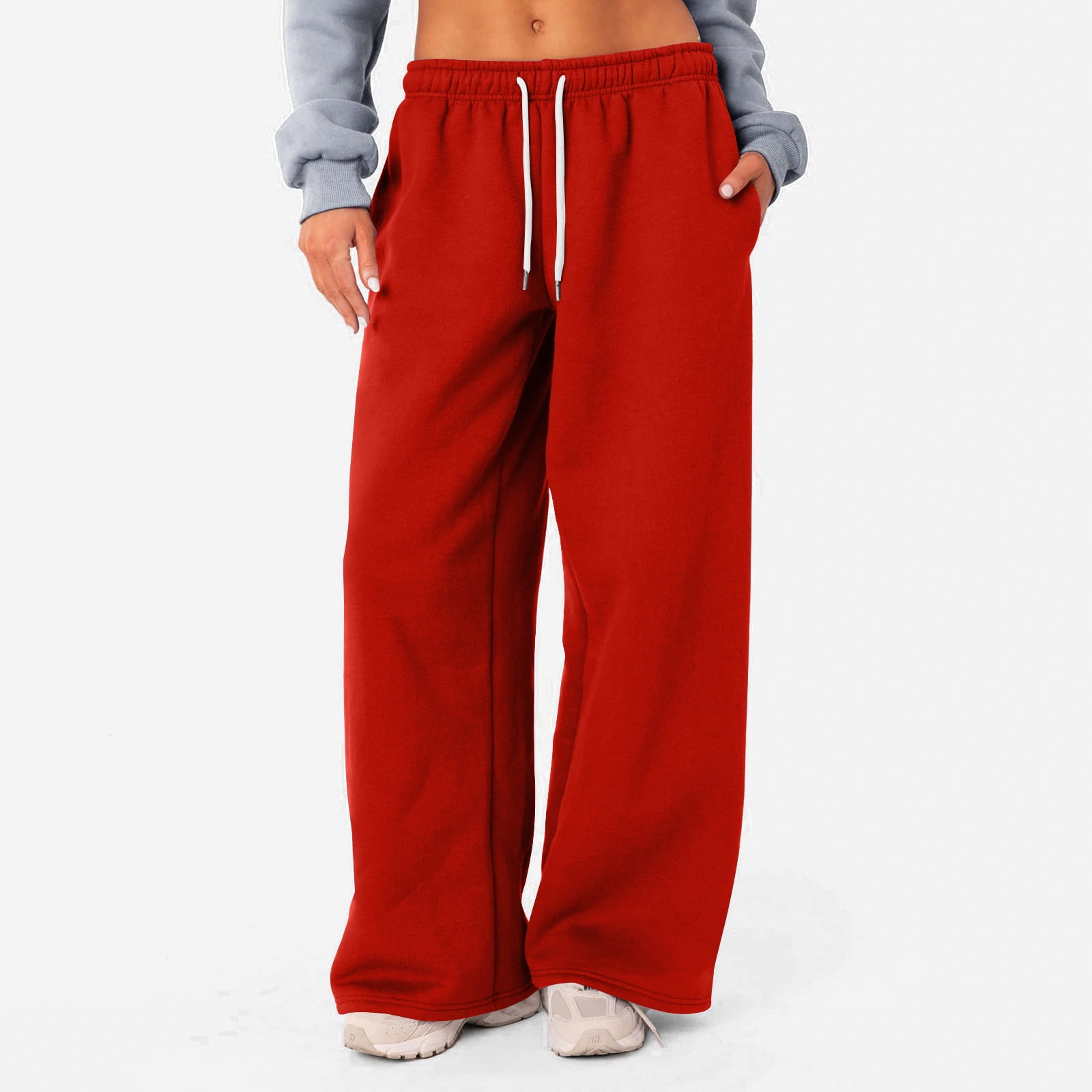 Biziza Women's Dress Pants Athletic Fleece Sweatpants High-Waisted ...