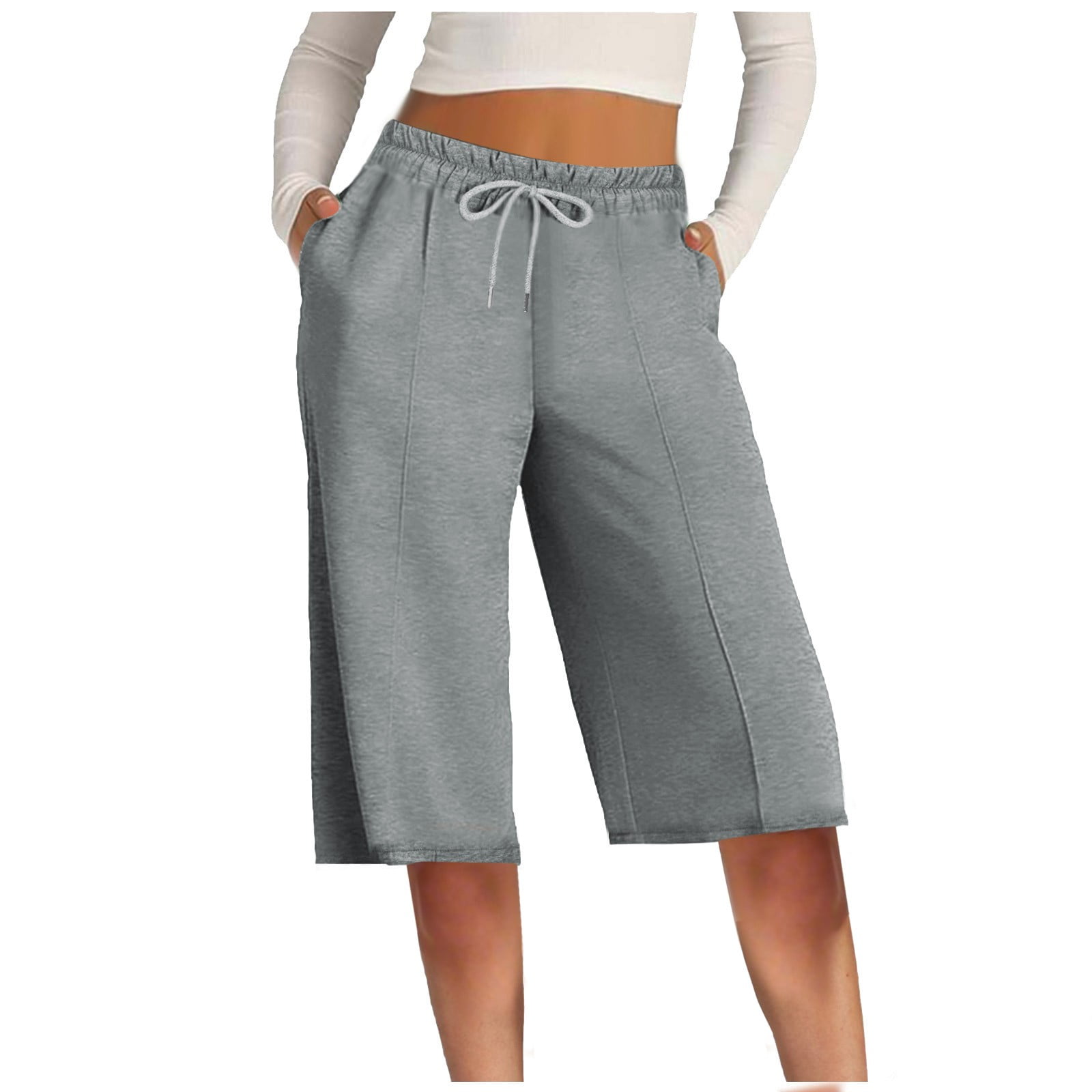 Biziza Workout Bermuda Shorts for Women 2025 Basic Lightweight Cotton ...