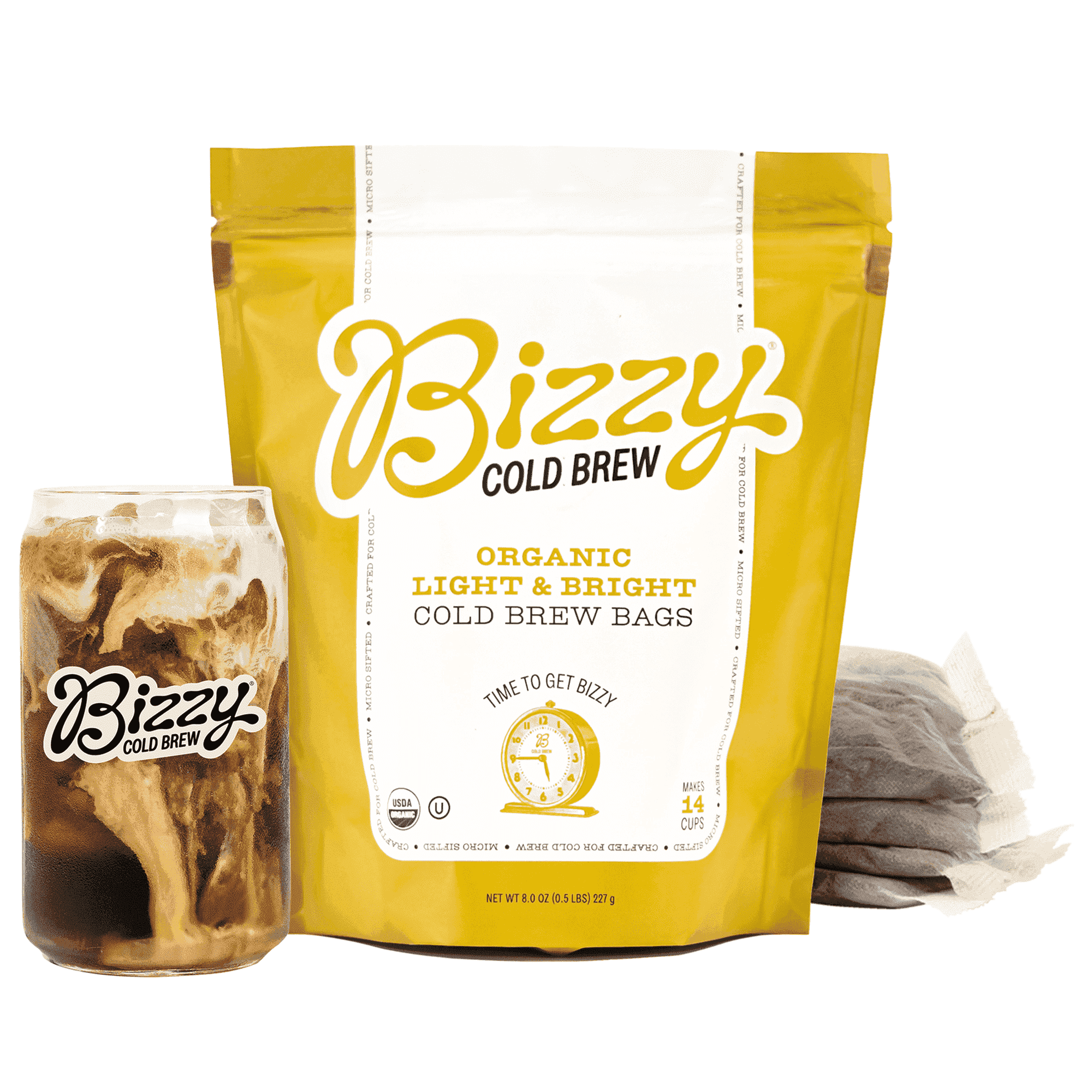 Bizzy Cold Brew Organic Coarse Ground Cold Brew Coffee Pitcher Packs 4 ...