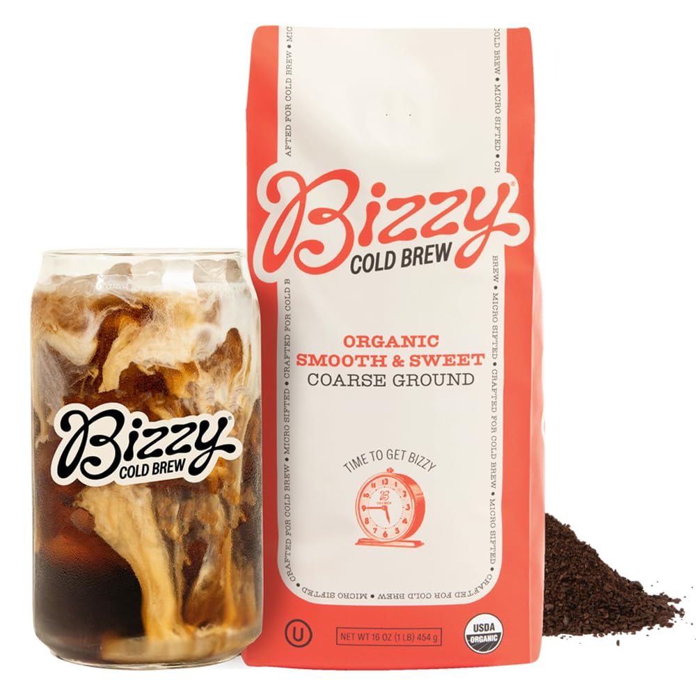 Bizzy Cold Brew Organic Coarse Ground Dark Roast Coffee 1 lb - Walmart.com