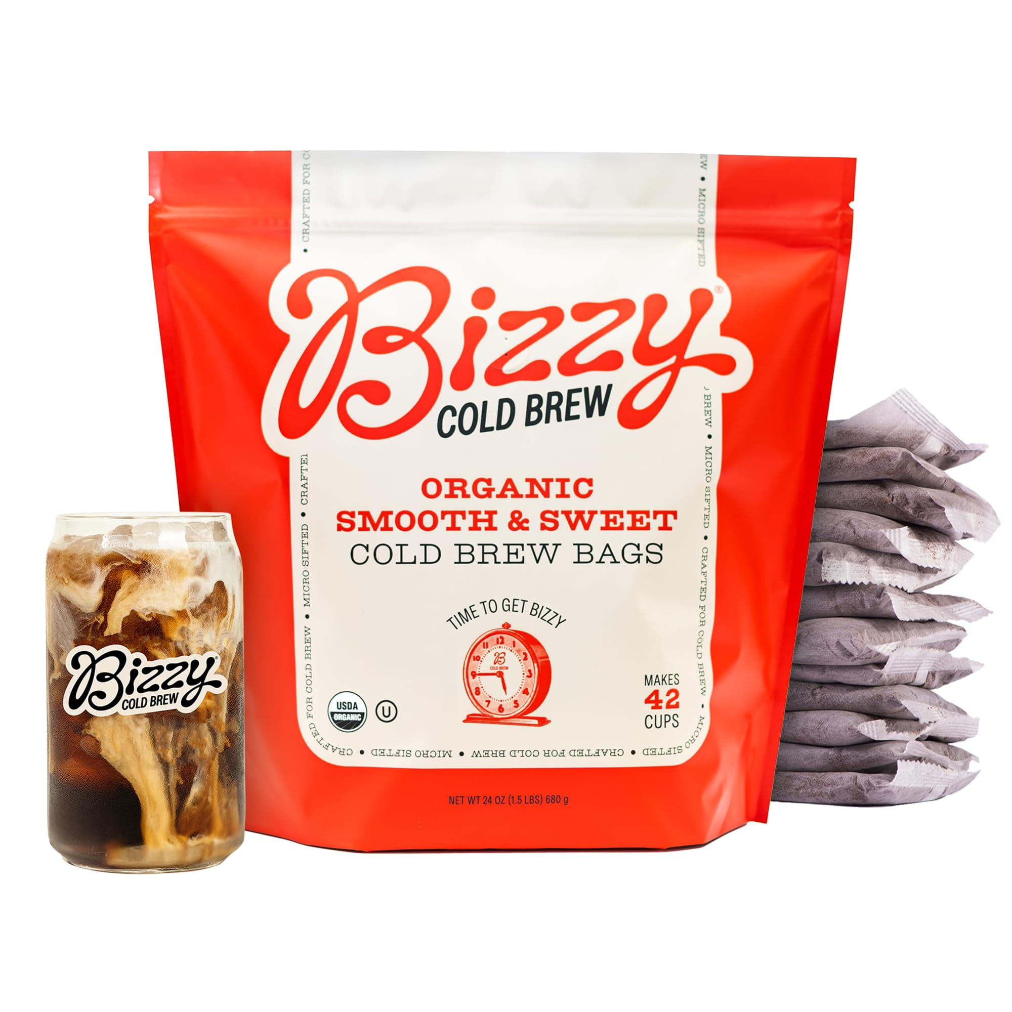 Bizzy Organic Cold Brew Coffee | Smooth & Sweet Blend | Coarse Ground ...