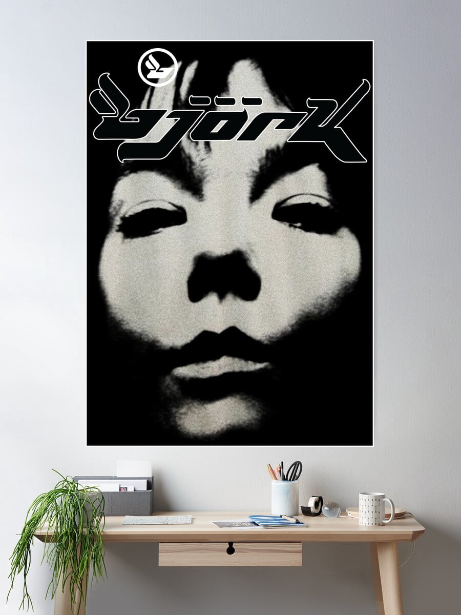 Bjork Homogenic Vintage Face Logo (Black / White) Poster Wall Art ...