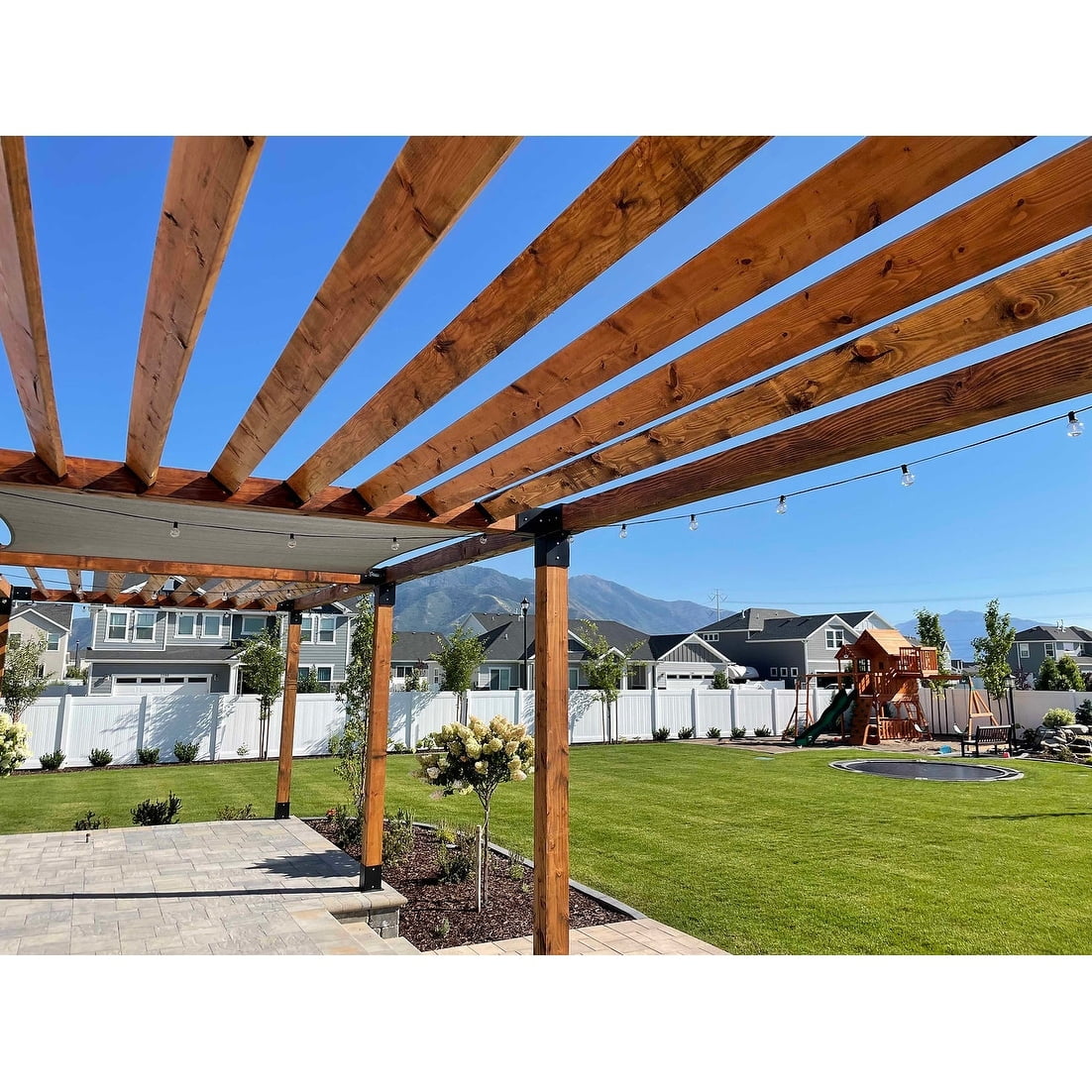 Bjorn Woodworks Pergola Kit, Steel Brackets, , Modular Sizing - Walmart.com