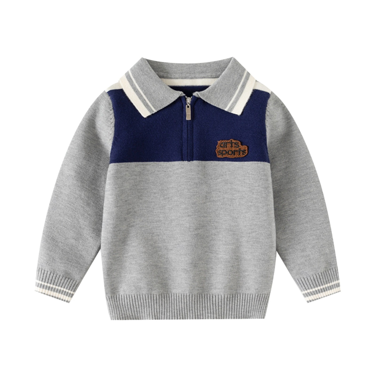 Bjutir Boy Sweater Winter Pullover Knit Half Zip Collar Top For Toddler ...