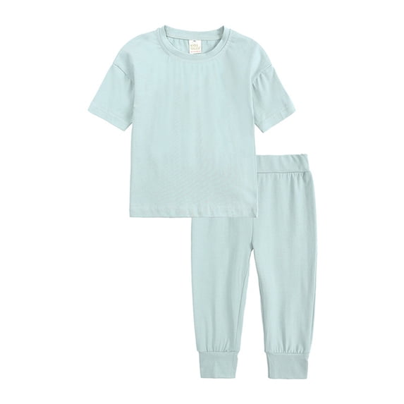 Bjutir Boys Outfit Set Solid Color Short Sleeve Crew Neck Shirt With ...