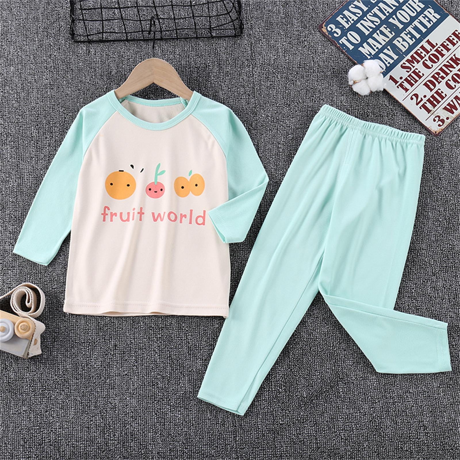 Bjutir Children'S Long Autumn Clothes Set Warm Underwear Girls Home ...