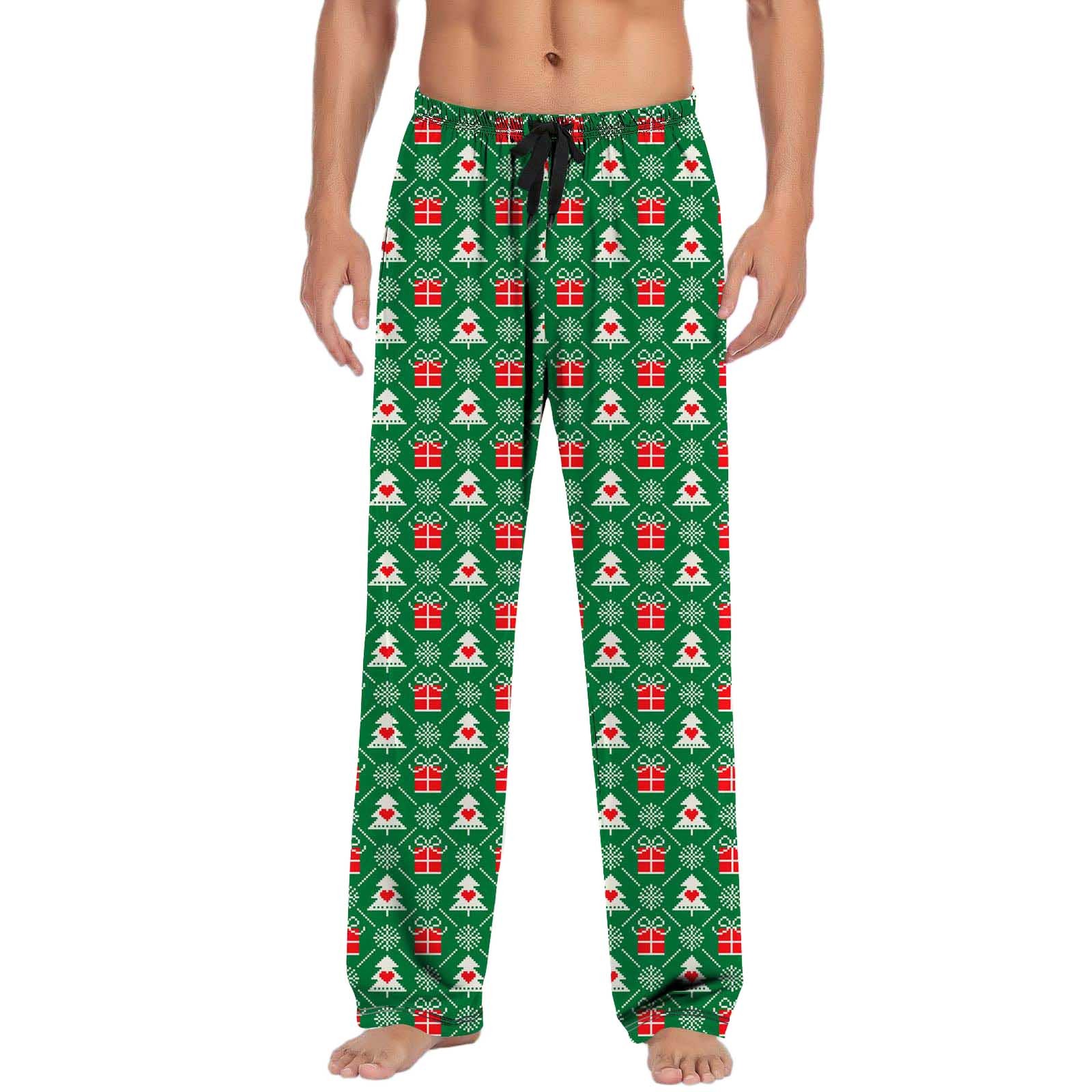 Bjutir Christmas Mens Pajamas Pants Casual Mens Sleep Pants Pocket Bjutir Christmas Mens Pajamas Pants Casual Mens Sleep Pants Pocket