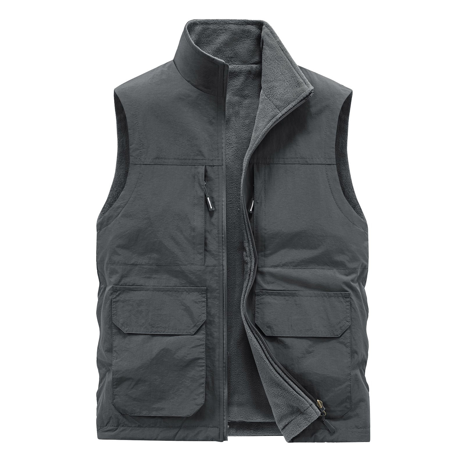 Bjutir Coats For Men Loose Fit Double Lined Workwear Neck Vest ...