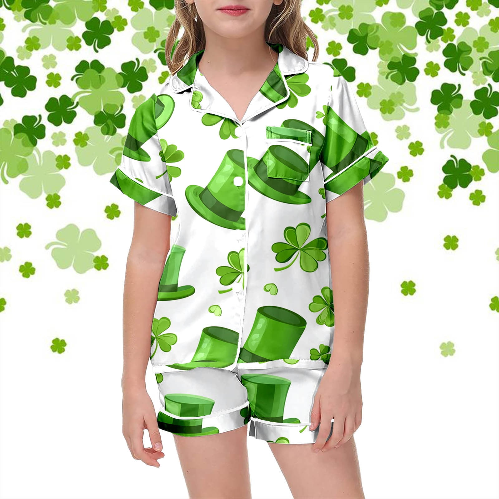 Bjutir Cute Girls Pajamas Size 12-13 Years Two Piece With Santa Pajama ...