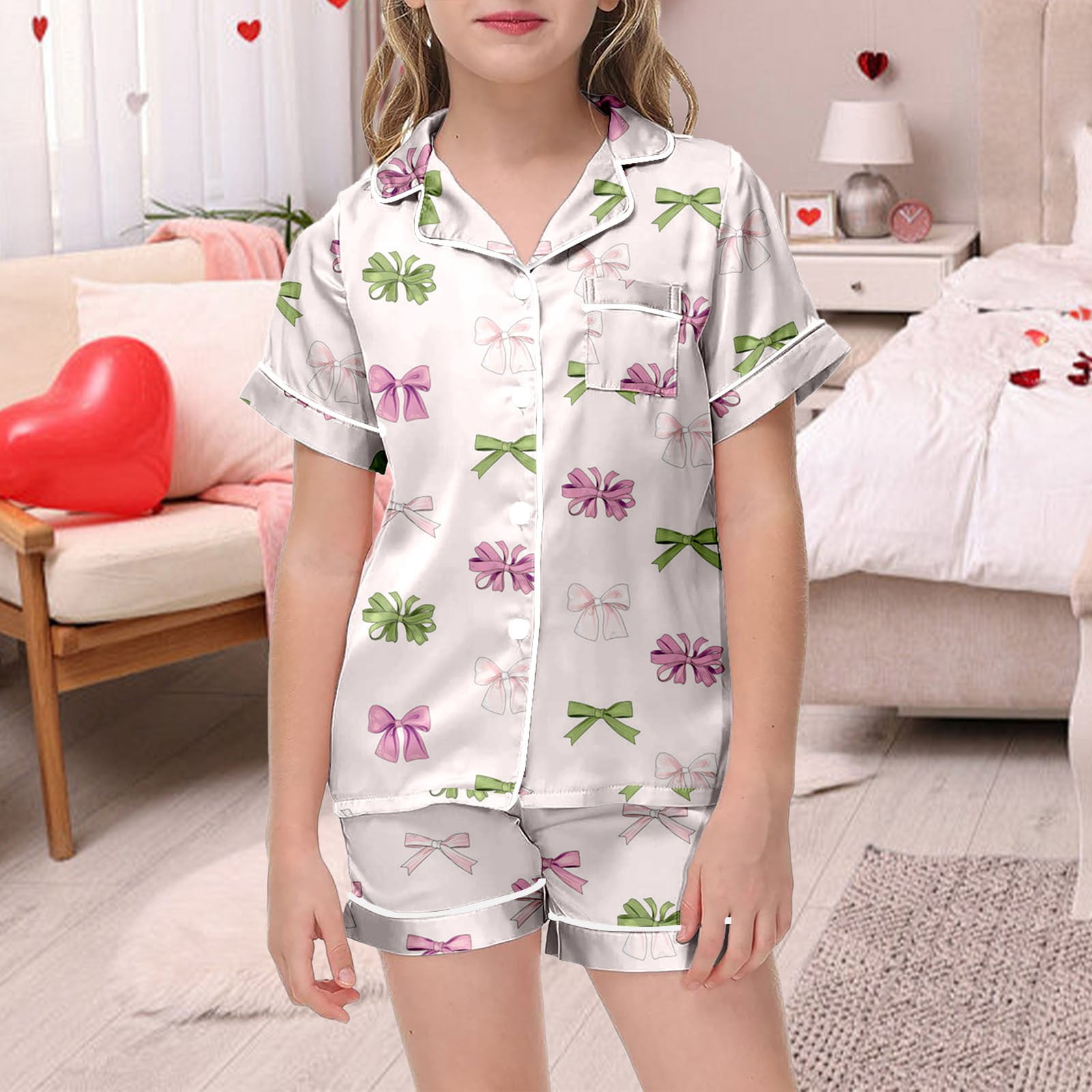 Bjutir Cute Girls Pajamas Size 12-13 Years Valentines Day Printed ...