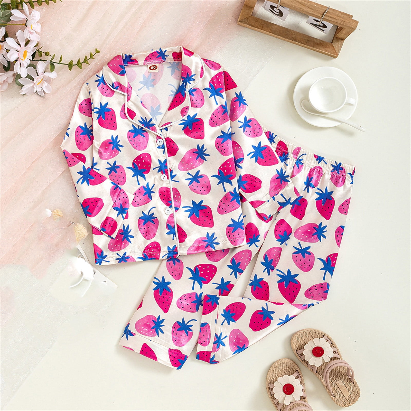 Bjutir Cute Girls Pajamas Size 12-24 Months Kids Pajamas Button Down ...