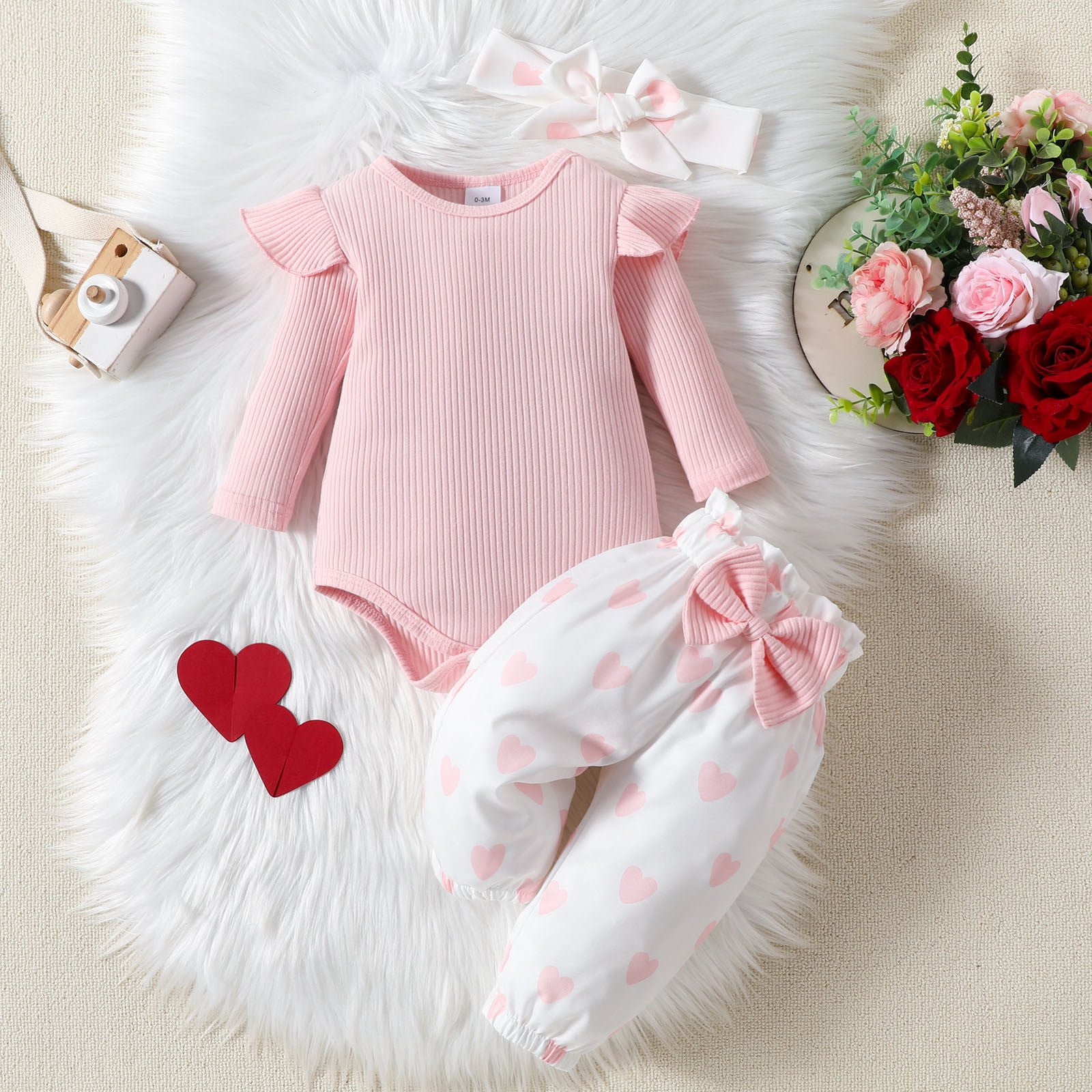 Customer reviews for Bjutir Cute Toddler Baby Bodysuits Set Girls Long Sleeve Valentine'S Day ...
