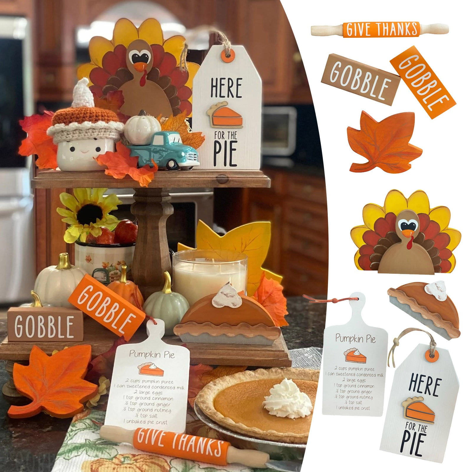 Bjutir Decorative Trays Supplies Thanksgiving Day Layer Tray Layer Tray ...