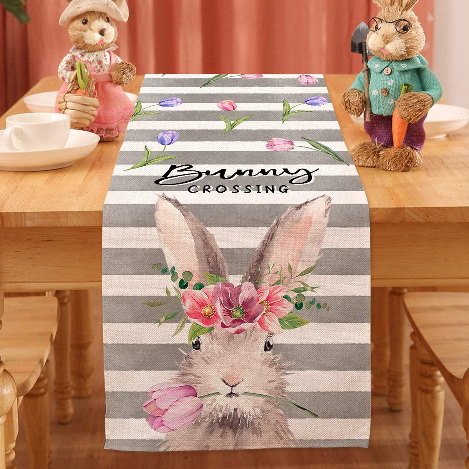 Bjutir Easter Bunny Table Flag Easter Tablecloth Decoration Easter ...