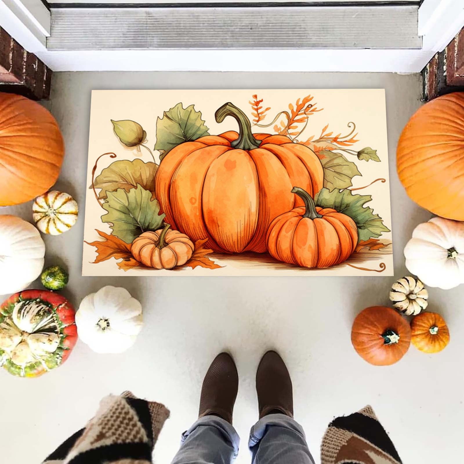 Bjutir Fall Door Mat Decoration Pumpkin Door Mats Welcome Mats Truck ...