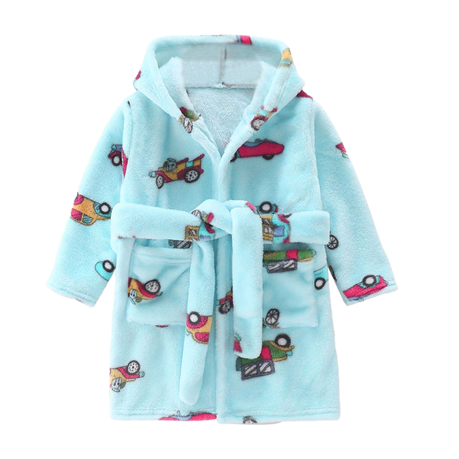 Bjutir Flannel Bathrobes For Toddlers Boys Girls Kids Cartoon Print ...