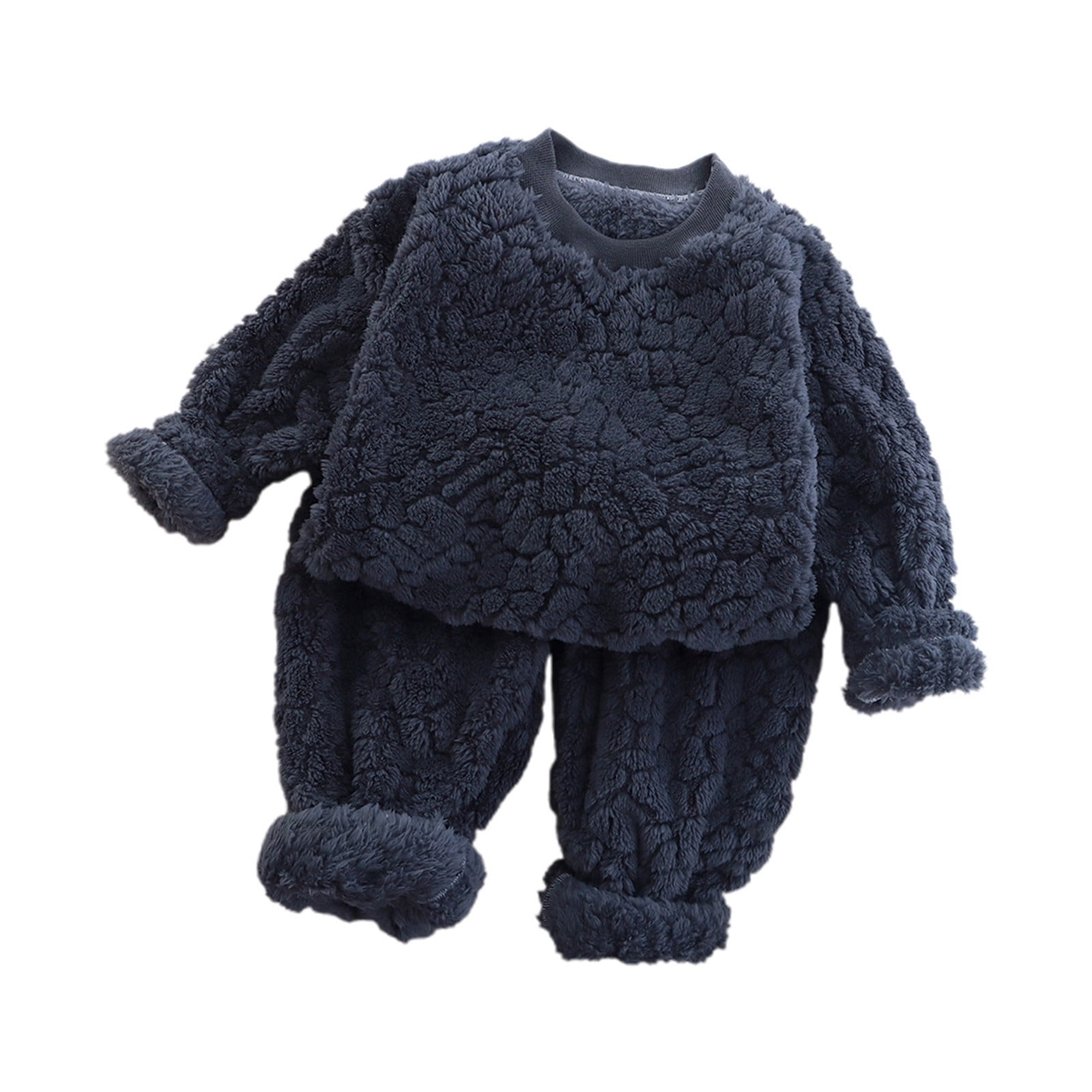 Bjutir Girl Pajamas 2 Piece Toddler Boys Winter Fleece Pyjama Set Warm Flannel Set Tops Pants ...