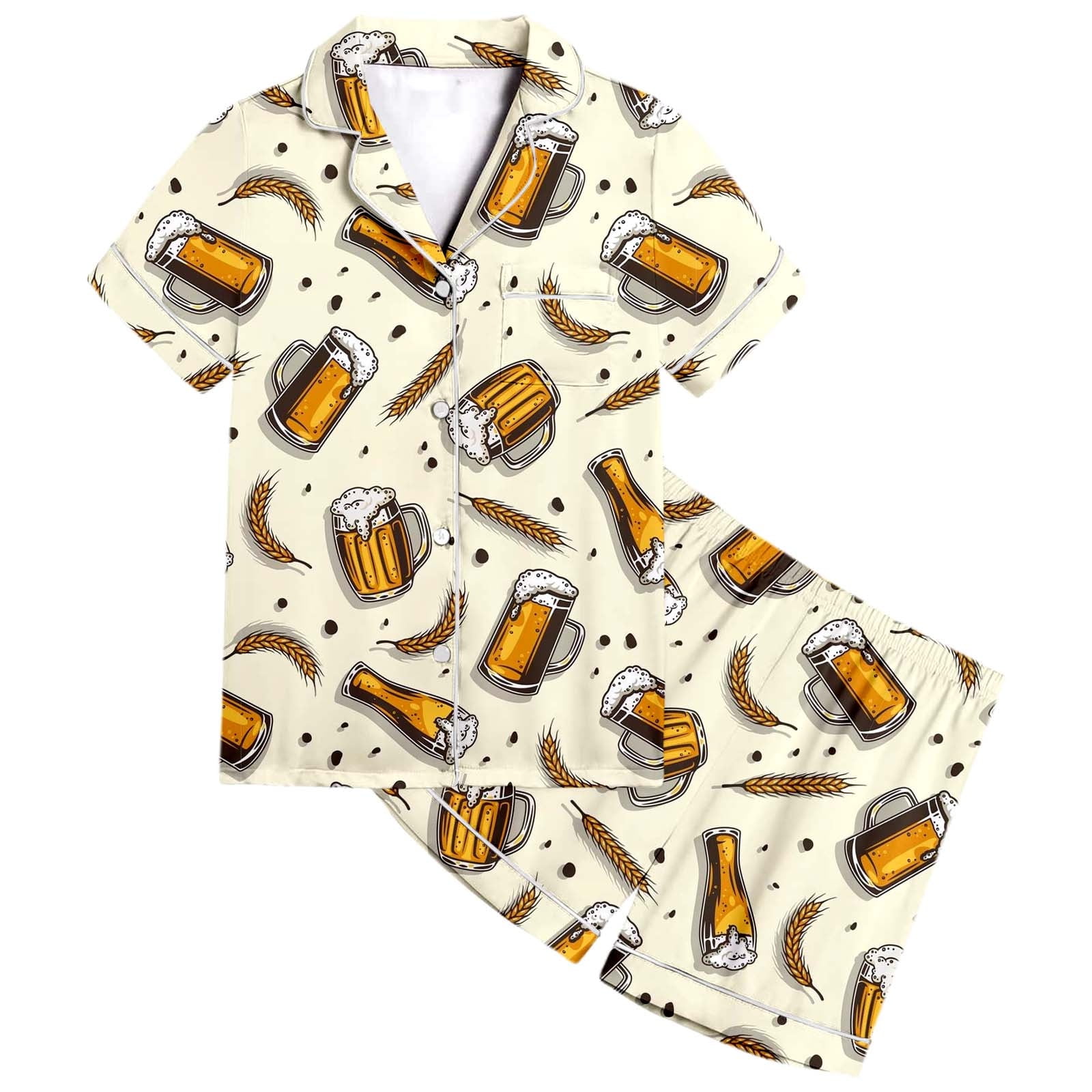 Bjutir Girl Pajamas Girls Set Oktoberfest Themed Striped Print Short ...