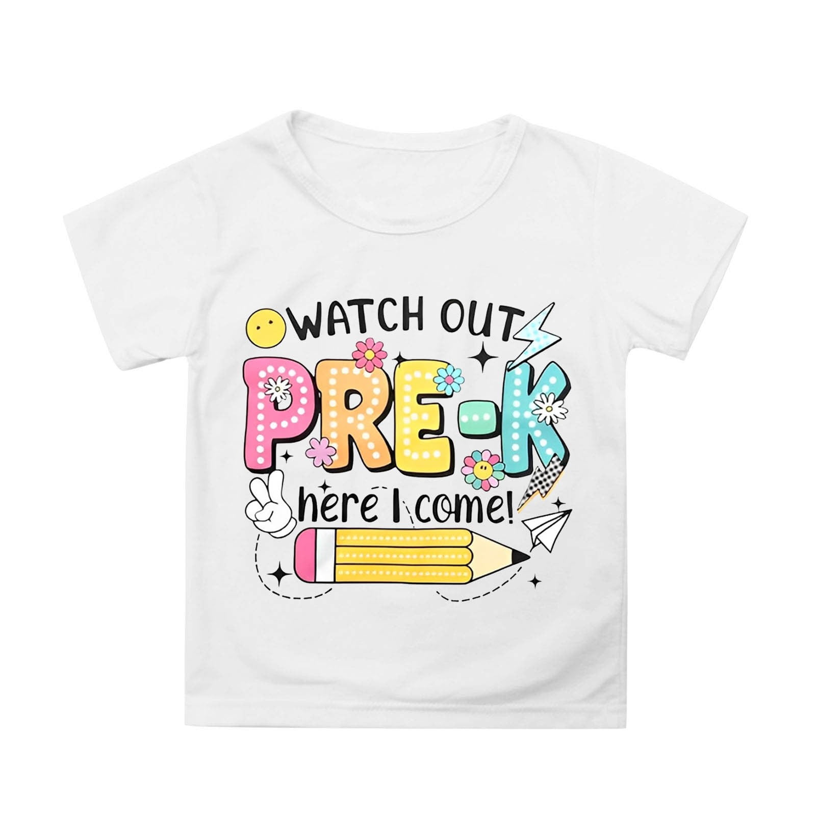 Bjutir Girl Shirts Short Sleeve Tops Casual Cartoon Print Comfortable ...