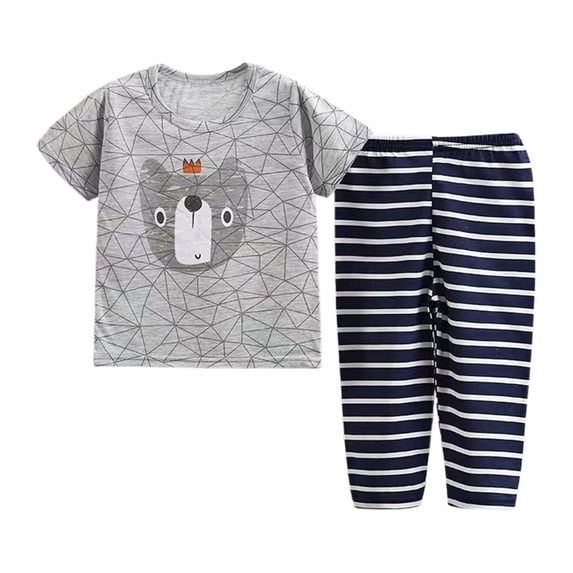 Bjutir Girls Outfit Set Cartoon Print Short Sleeve Crew Neck Shirt With ...