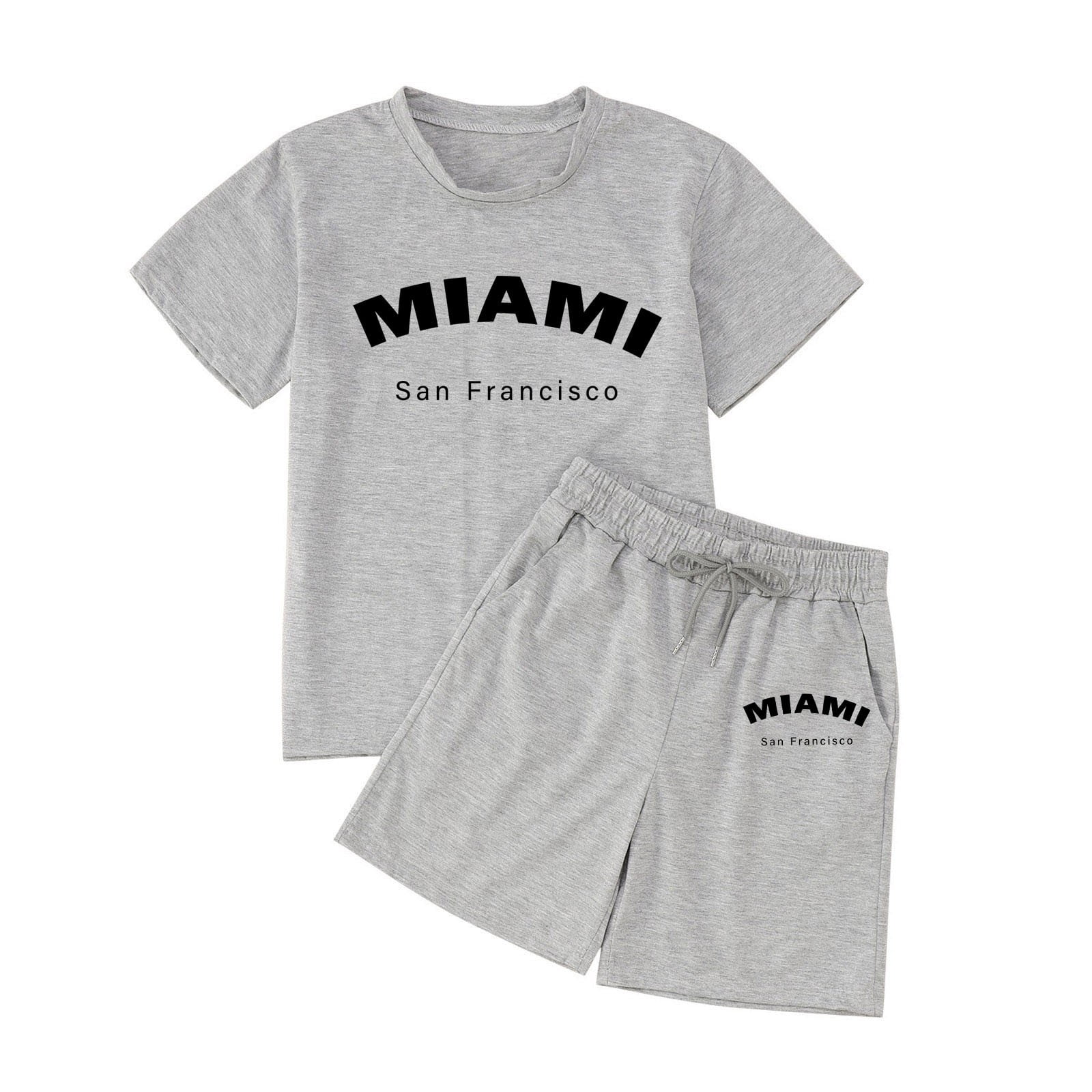 Bjutir Girls Outfit Set Letter Print Short Sleeve Crew Neck Shirt With ...