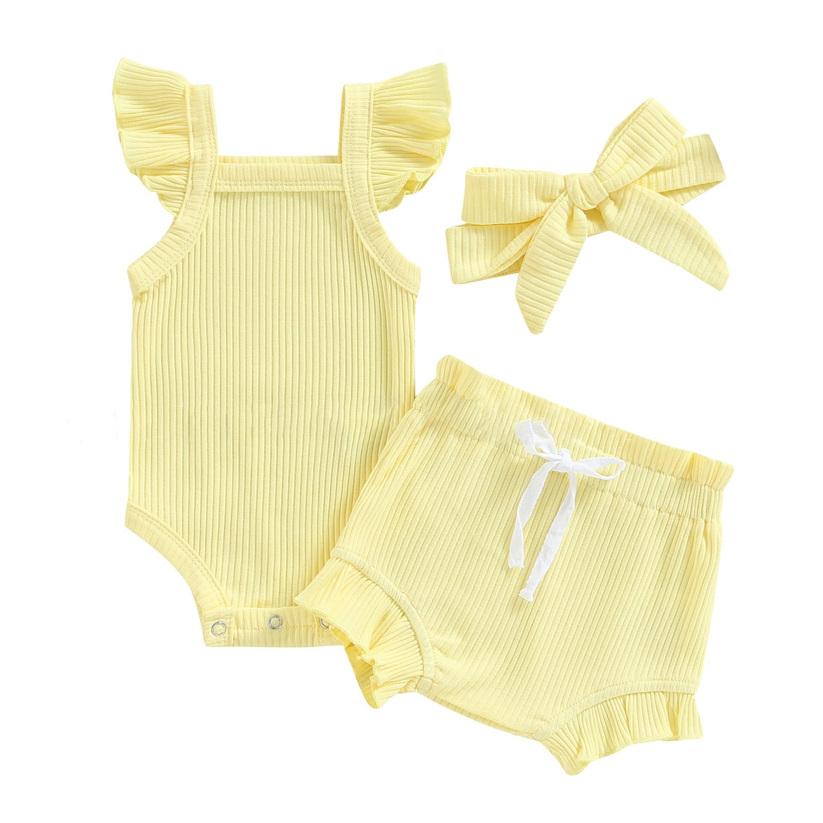 Bjutir Girls Outfit Set Solid Color Sleeveless Square Neck Shirt With ...