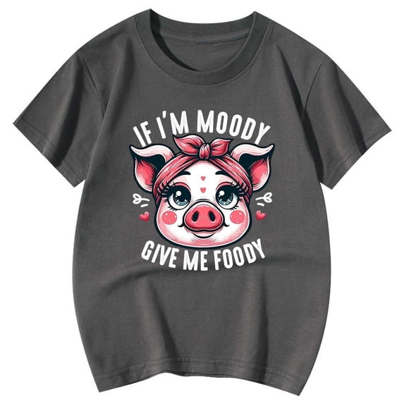 Bjutir Girls Shirts Summer Letter Animal Cartoon Print Short Sleeve ...