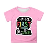 Bjutir Girls Shirts Summer Letter Cartoon Print Short Sleeve Crew Neck ...