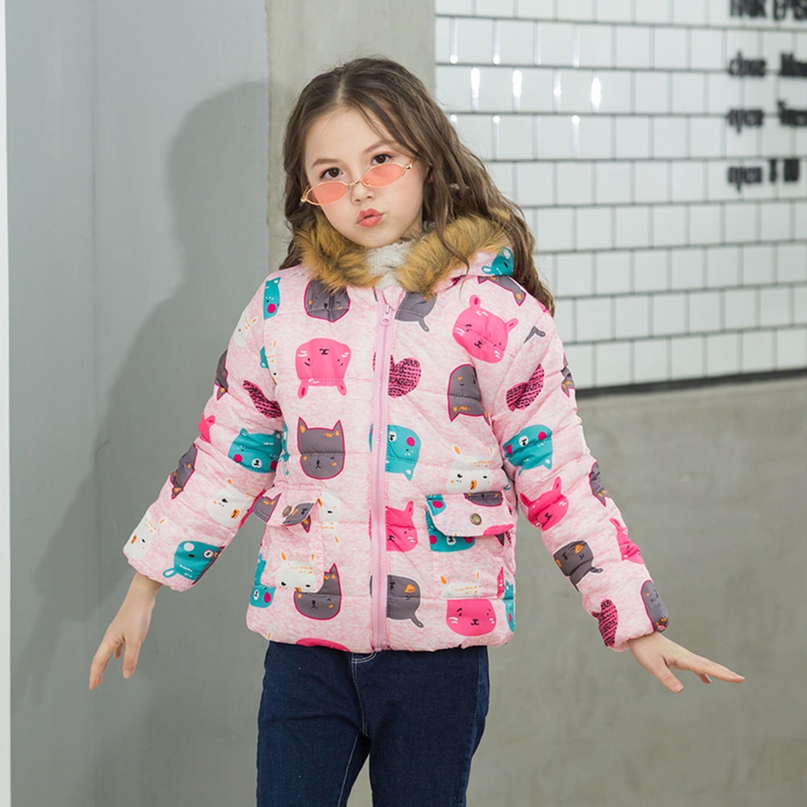 Bjutir Girls Winter Long Sleeve Hooded Coat Kids Coat Baby Jacket ...