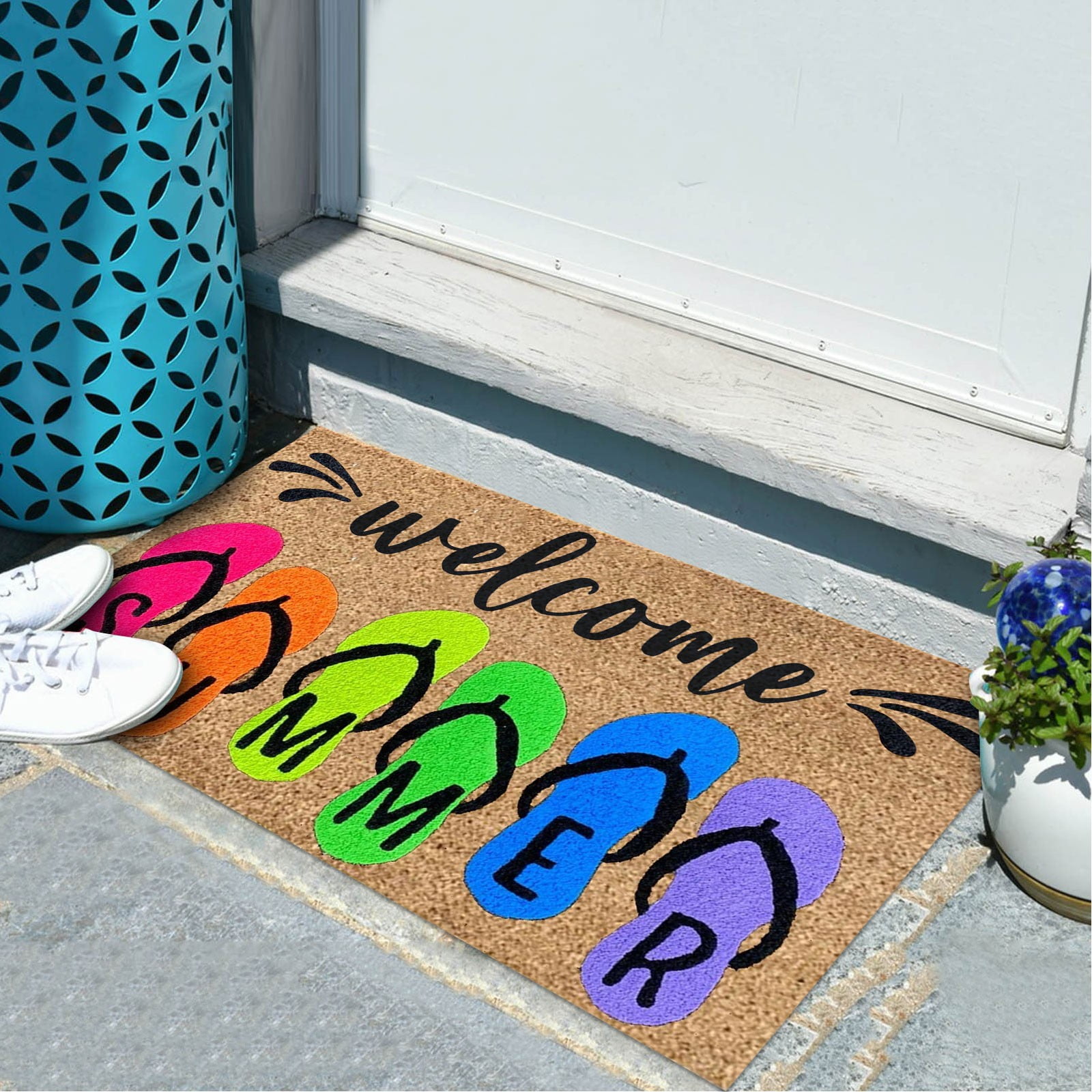 Bjutir Hello Summer Doormat Welcome Floor Mat Decorative Door Mat For ...