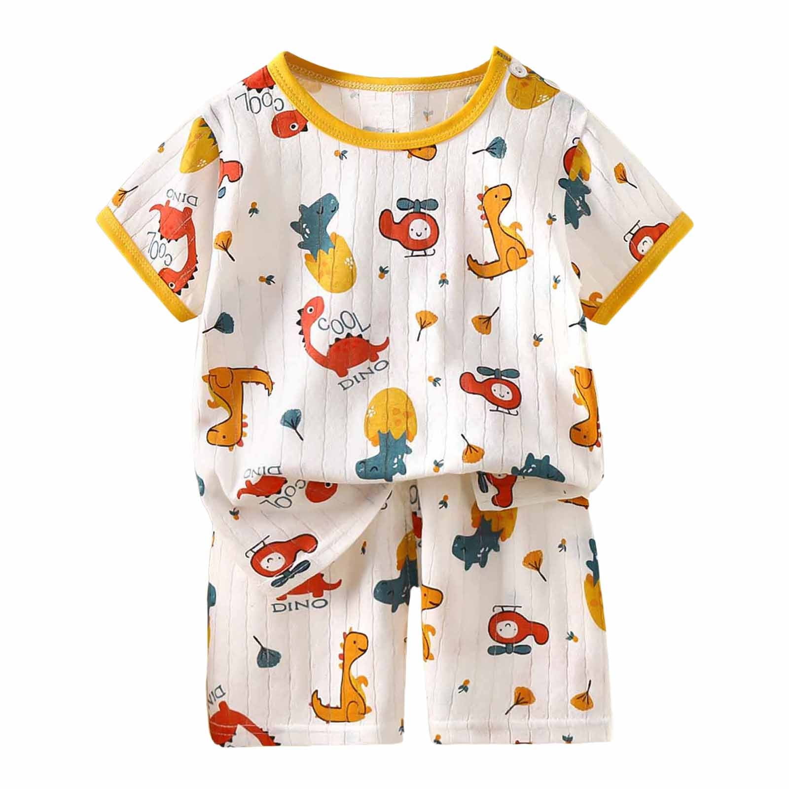 Bjutir Kids Boys Outfit Set Cartoon Print Short Sleeve Crew Neck Shirt ...