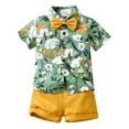 Bjutir Kids Boys Outfit Set Flower Print Short Sleeve Lapel Neck T ...