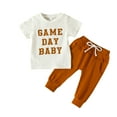 Bjutir Kids Boys Outfit Set Letter Print Short Sleeve Crew Neck Shirt ...