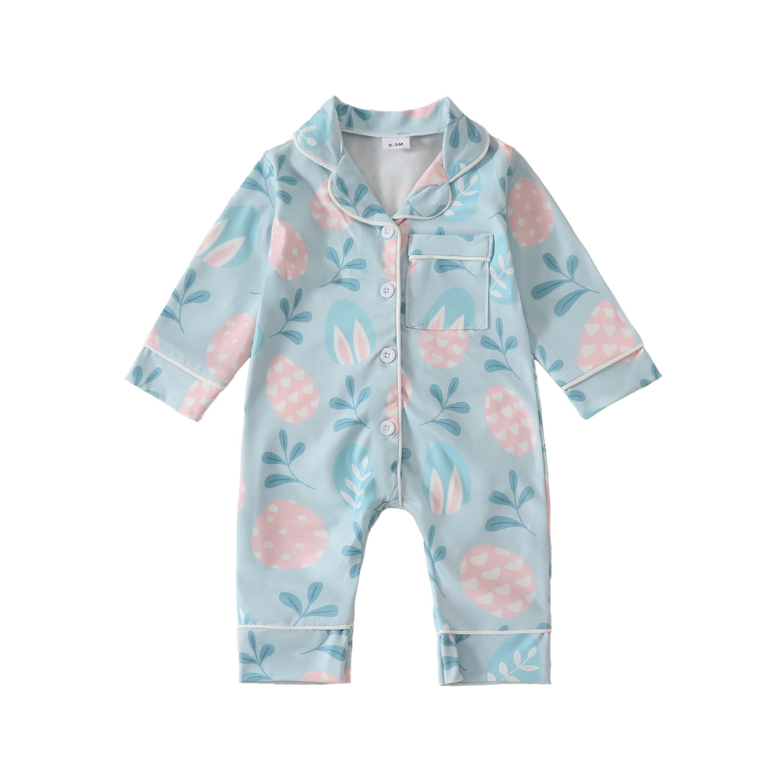 Bjutir Kids Romper Boys Girls Easter Long Sleeve Cartoon Prints ...