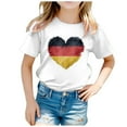 Bjutir Summer Girls Shirts Flag Of Germany Heart Print Short Sleeve ...
