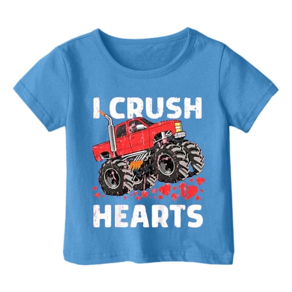 Bjutir Summer Girls Shirts Letter Print Short Sleeve Crew Neck T-Shirts ...