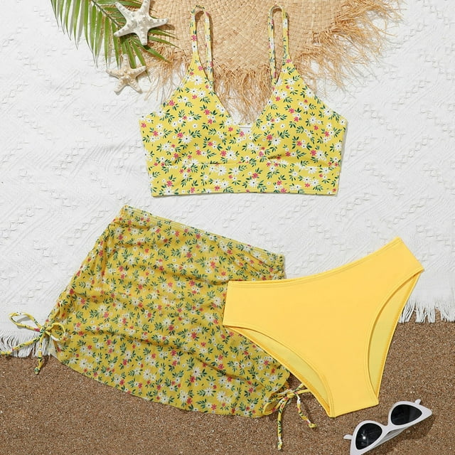 Bjutir Summer Girls Swimsuit Size 11-12 Years 3 Piece Bathing Suit Cute ...