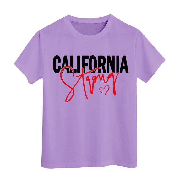 Bjutir T-Shirts For Girls Letter Print Short Sleeve Crew Neck Shirts ...