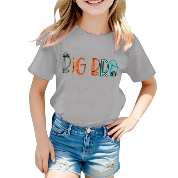 Bjutir T-Shirts For Girls Letter Print Short Sleeve Crew Neck Shirts ...