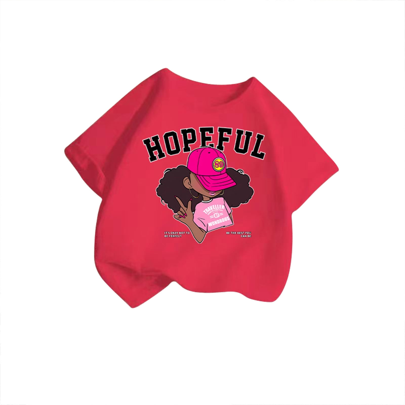 Bjutir Tees For Girls Cute Graphic Print Short Sleeve Crew Neck Tops ...