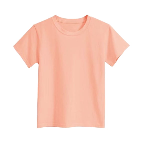 Bjutir Tees For Girls Solid Color Short Sleeve Crew Neck Tops Summer ...