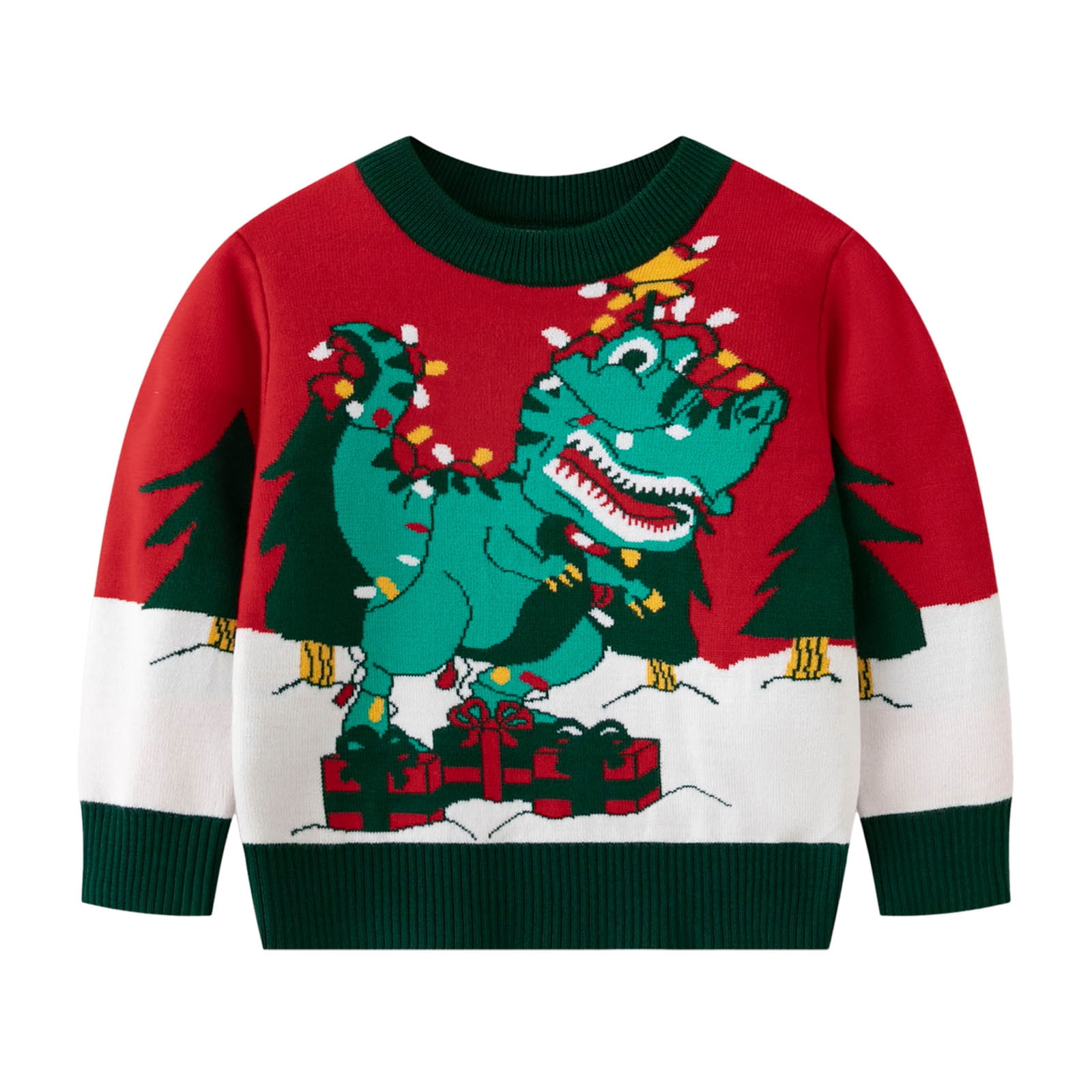 Bjutir Toddler Boys Girls Christmas Sweater Cartoon Warm Knitted Tops Long Sleeve Crewneck ...