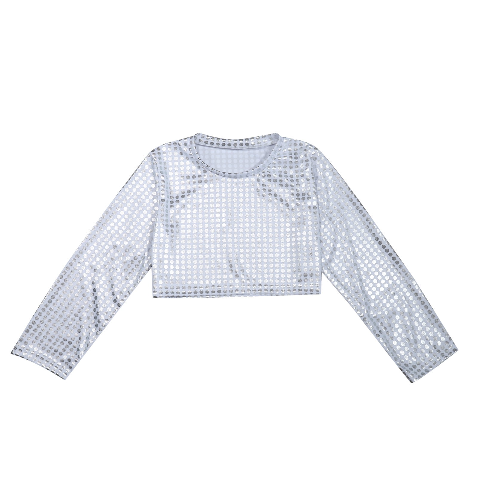 Bjutir Toddler Boys Girls Sequin Tops Dance Polka Dot Sequin Long ...