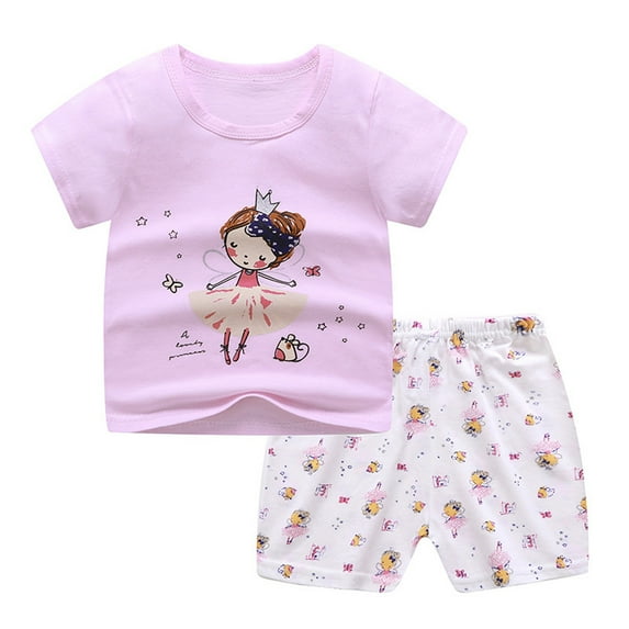 Bjutir Toddler Boys Outfit Set Cartoon Print Short Sleeve Crew Neck ...